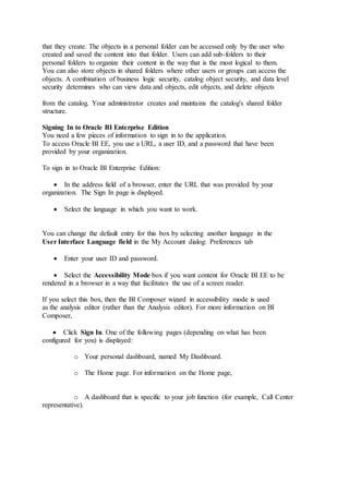 Introduction to oracle bi 12c | DOCX | Databases | Computer Software and Applications