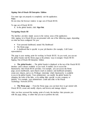 Introduction to oracle bi 12c | DOCX | Databases | Computer Software and Applications