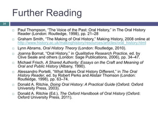 Introduction to using Oral history with Young People | PPTX