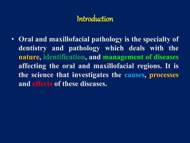 Introduction to oral pathology