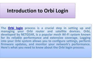 How to login to Router net ORBI LOGIN... | PPT