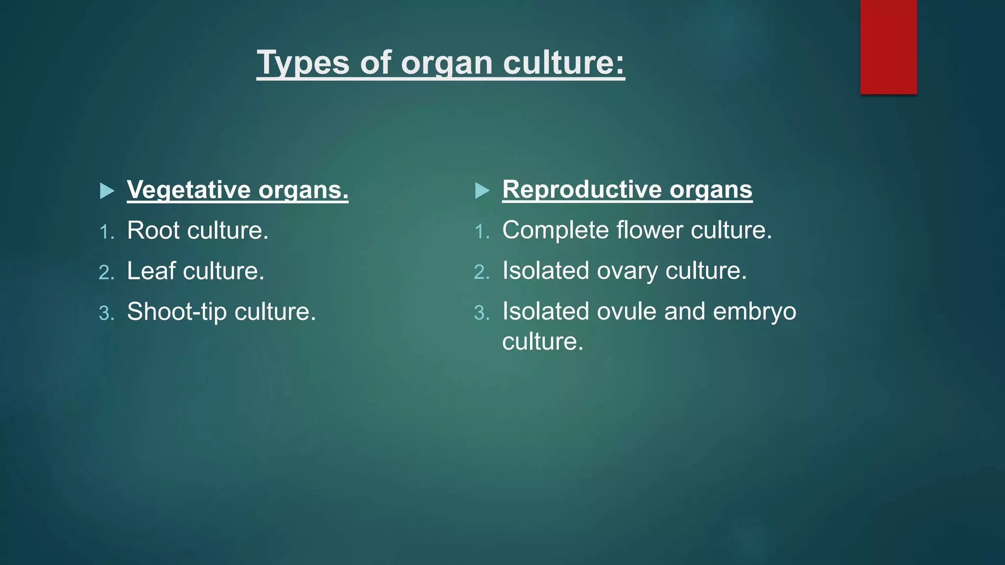 Introduction to organ culture in plant tissue culture and root culture ...