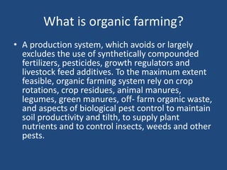 Introduction to organic farming. | PPT