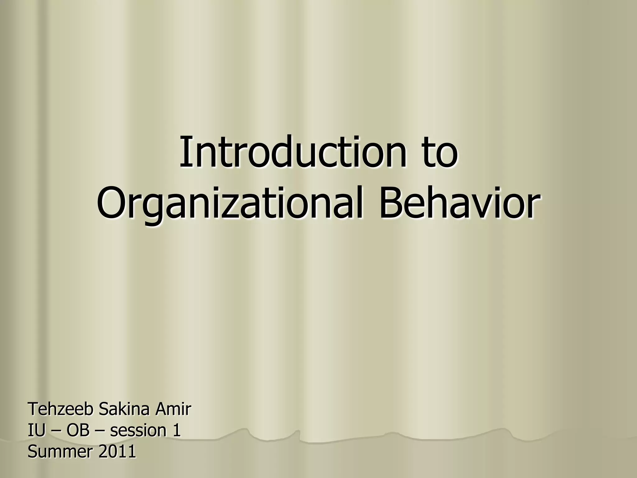 Introduction to Organizational Behavior.ppt