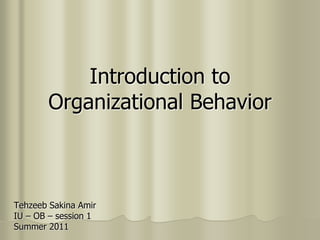 Introduction to Organizational Behavior.ppt