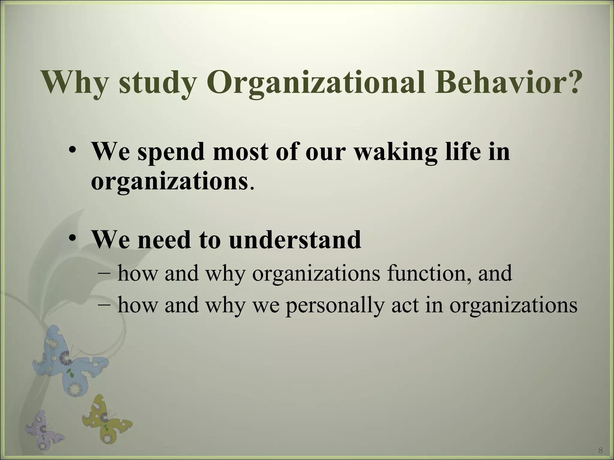 Introduction to organizational behaviour | PPT