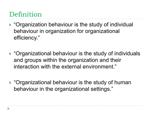 Introduction to organizational behaviour | PPT