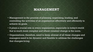 Introduction to organization & management (1) | PPT