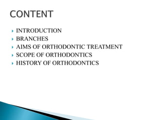 Introduction to orthodontics | PPTX