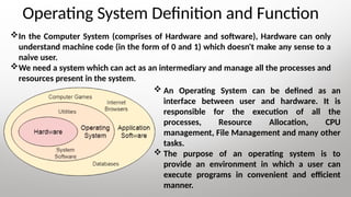 Introduction to OS, types of operating systems | PPTX