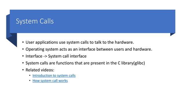 Introduction to operating system, system calls and interrupts | PPTX ...
