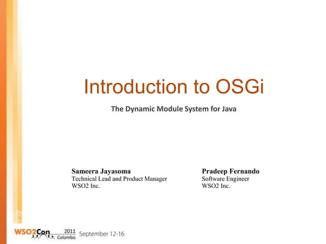 Introduction to OSGi | PPT