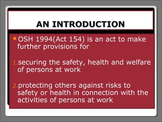 Introduction to osha | PPT