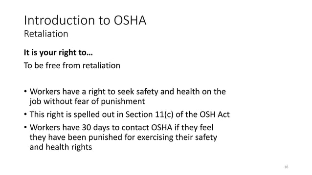 Introduction to OSHA.pptx | Lung and Respiratory Health | Diseases and Conditions