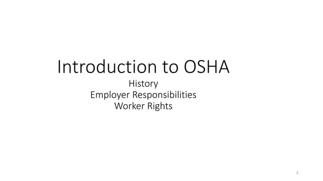 Introduction to OSHA.pptx | Lung and Respiratory Health | Diseases and Conditions