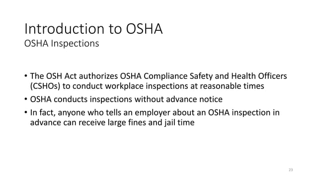 Introduction to OSHA.pptx | Lung and Respiratory Health | Diseases and Conditions