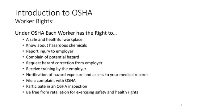 Introduction to OSHA.pptx | Lung and Respiratory Health | Diseases and Conditions