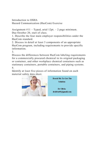 Introduction to OSHAHazard Communication (HazCom) ExerciseAs.docx