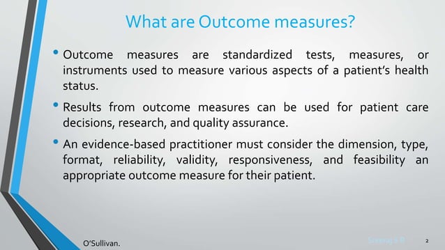 Introduction to outcome measures | PPTX