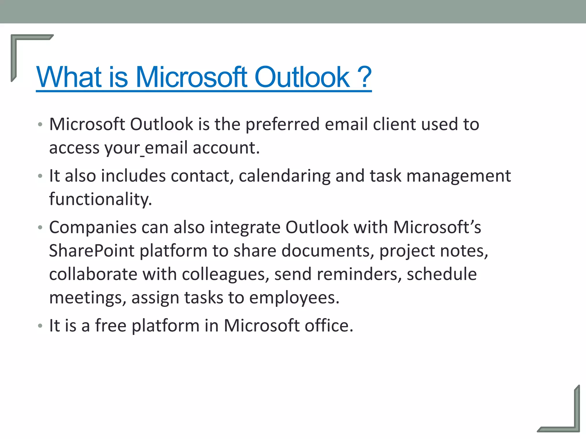 Introduction to Microsoft Outlook | PDF