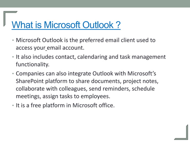 Introduction to Microsoft Outlook | PDF