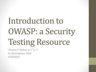 Introduction to OWASP | PPT