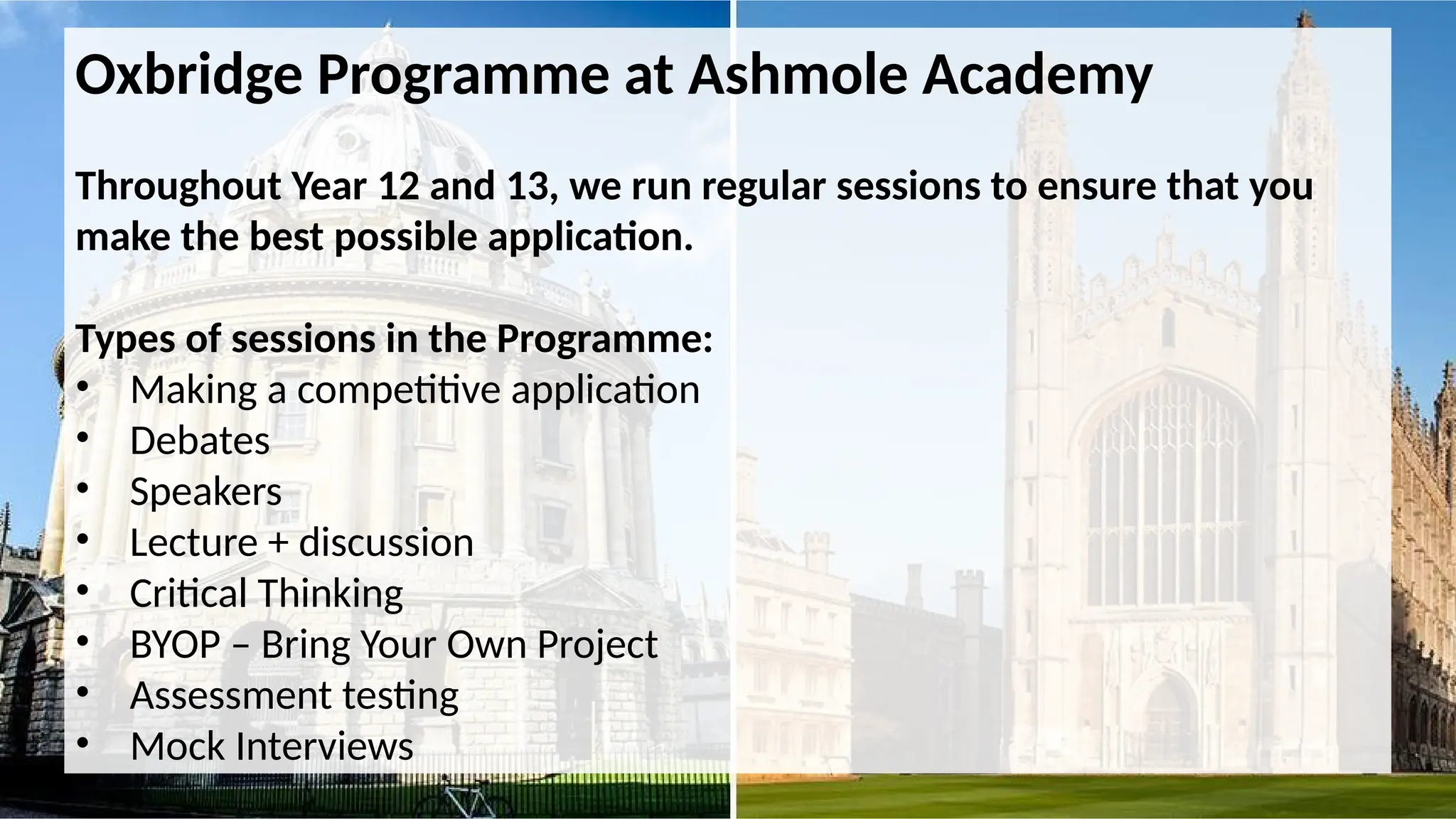 Introduction to Oxbridge powerpoint for 6th form | PPTX