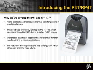 Zebra Mobile Printer P4T RP4T | PPT | Computer Peripherals | Computing