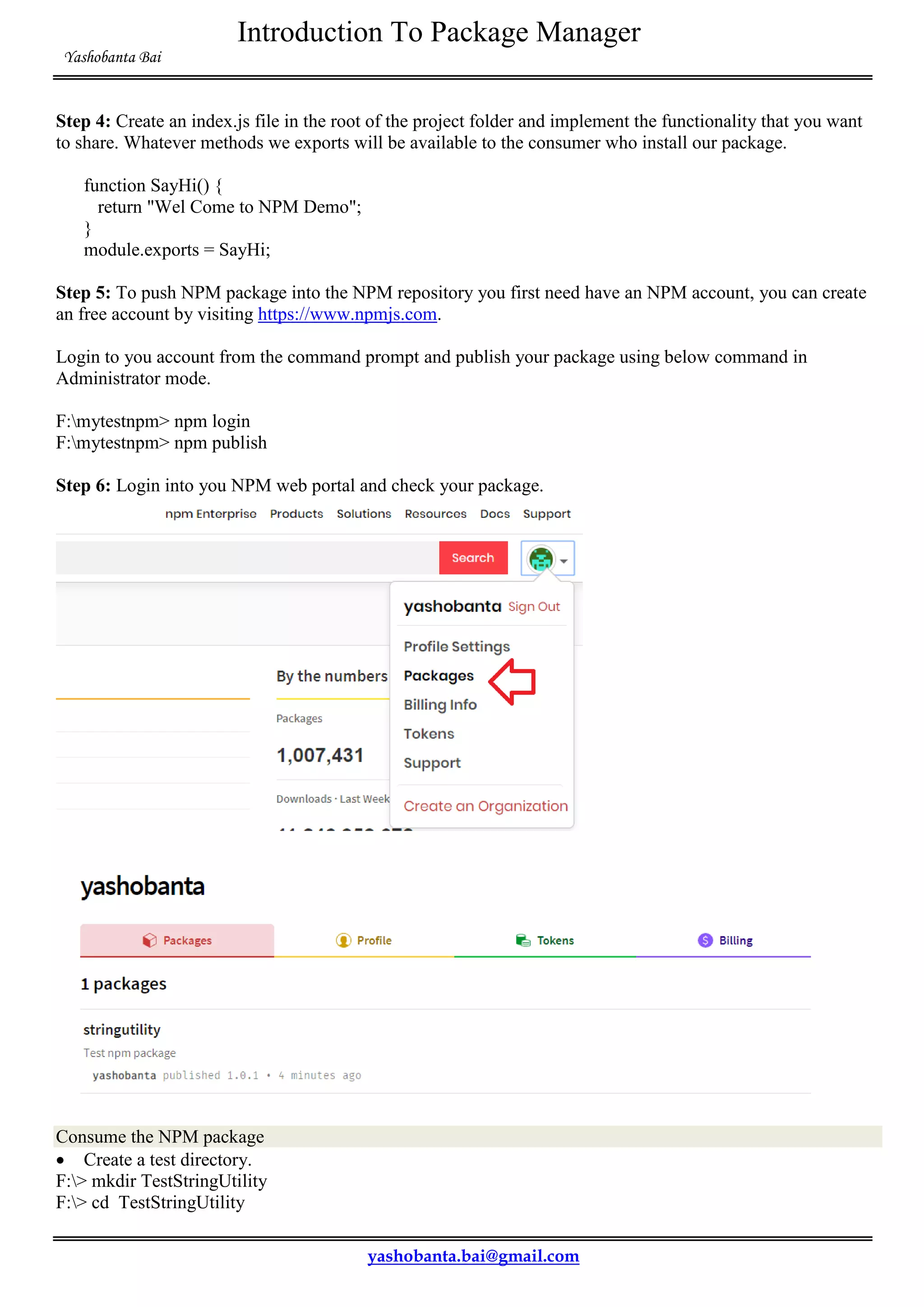 Introduction to package manager | PDF