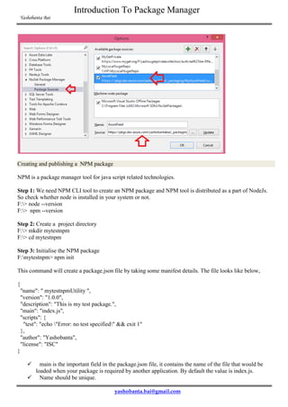 Introduction to package manager | PDF