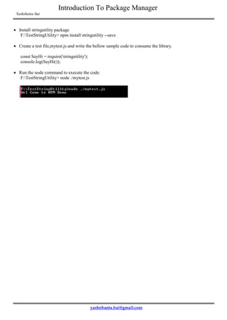 Introduction to package manager | PDF