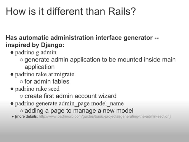 Introduction to padrino | PPT
