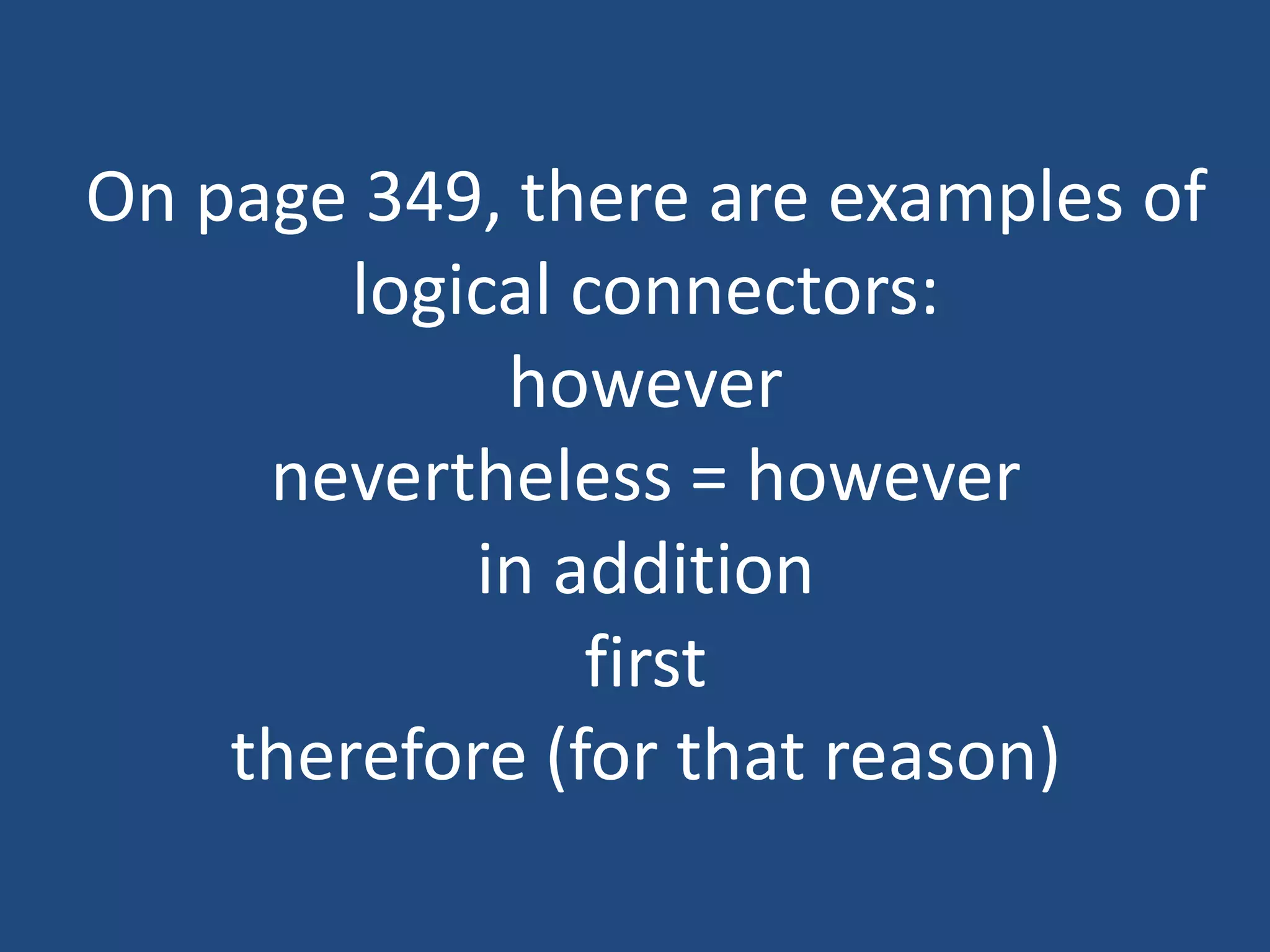 Introduction to pages 348 354 (logical connectors) | PPTX | Fitness and ...