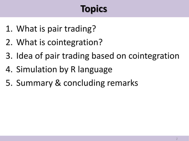 Introduction to pairtrading | PDF