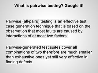 Introduction to pairwise testing | PDF
