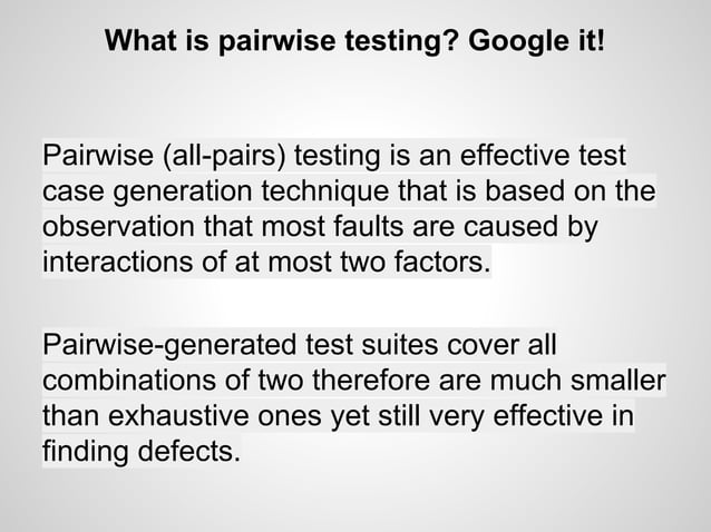 Introduction to pairwise testing | PDF