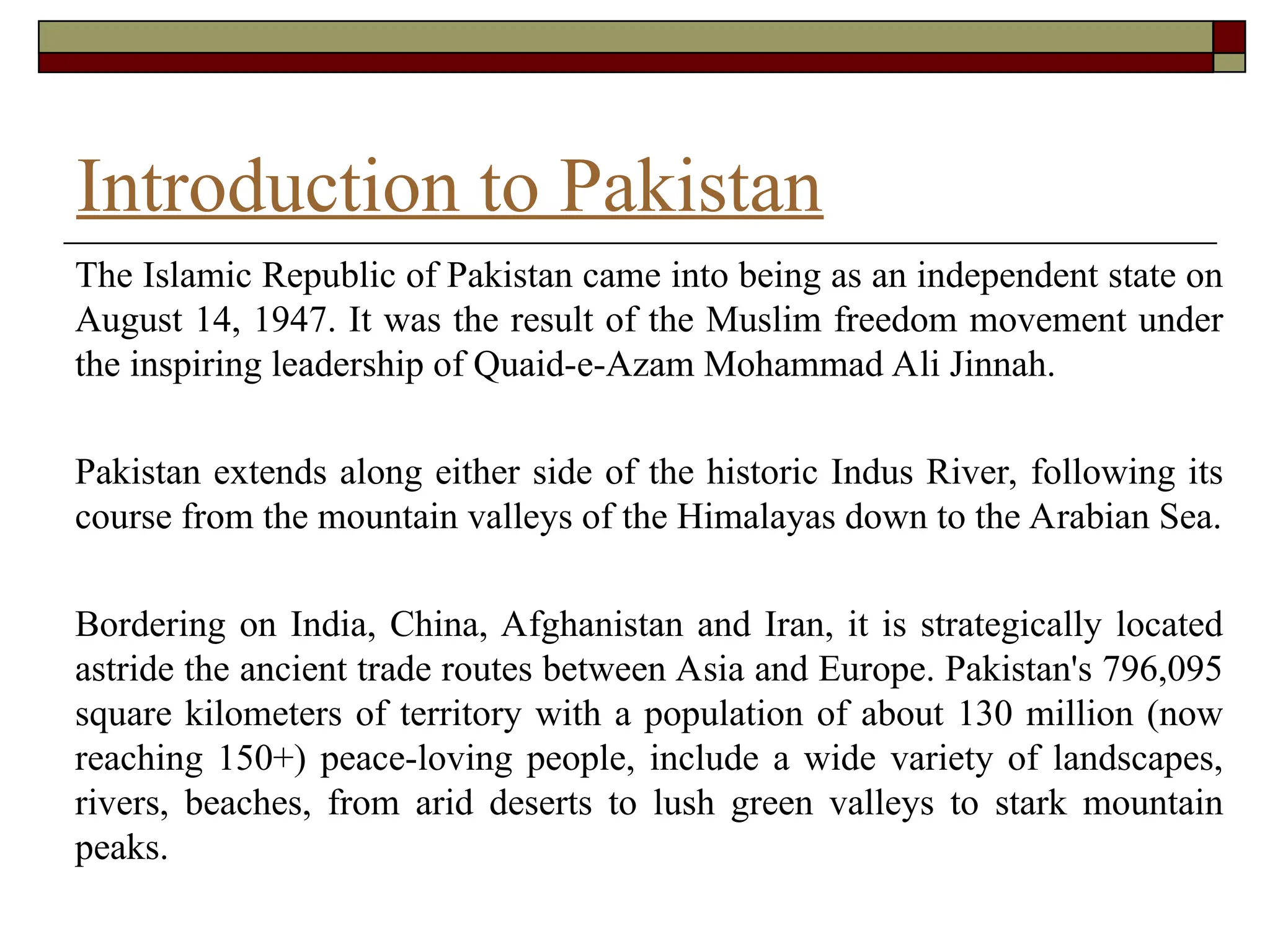 Introduction to Pakistan Information.ppt