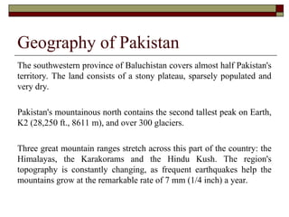 Introduction to Pakistan Information.ppt | Geography | Science