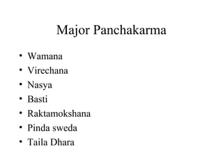 Introduction to panchakarma in ayurveda | PPT