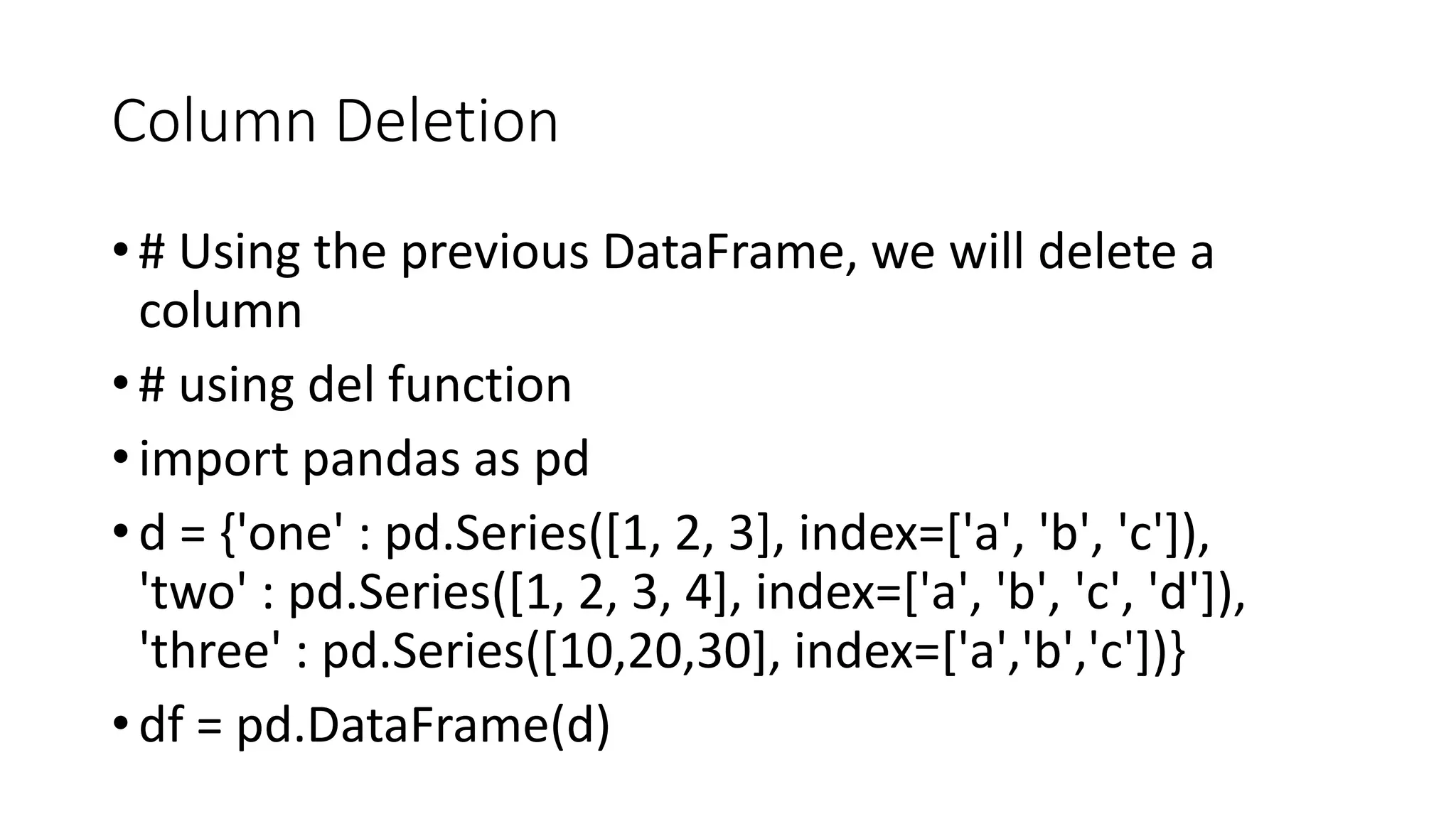 Introduction To Pandas Pptx Programming Languages Computing