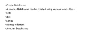 Introduction to pandas | PPTX