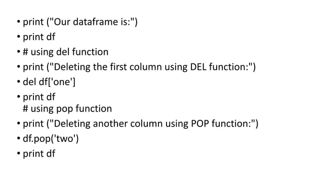 Introduction to pandas | PPTX | Programming Languages | Computing
