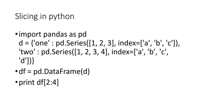 Introduction To Pandas Pptx Programming Languages Computing