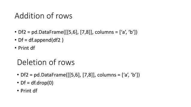 Introduction to pandas | PPTX | Programming Languages | Computing