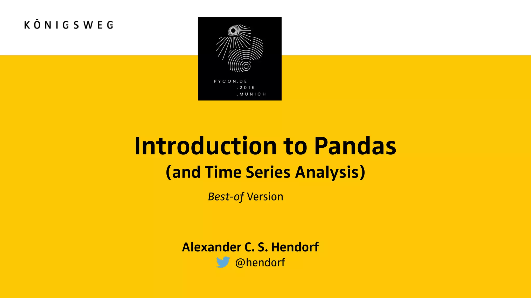 Introduction to Pandas and Time Series Analysis [PyCon DE] | PDF