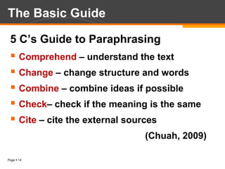 Introduction to Paraphrasing | PPT
