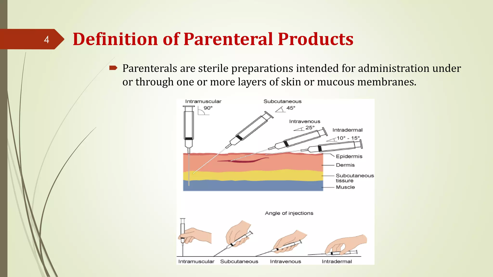 Introduction to parenteral products and routes of administration | PDF