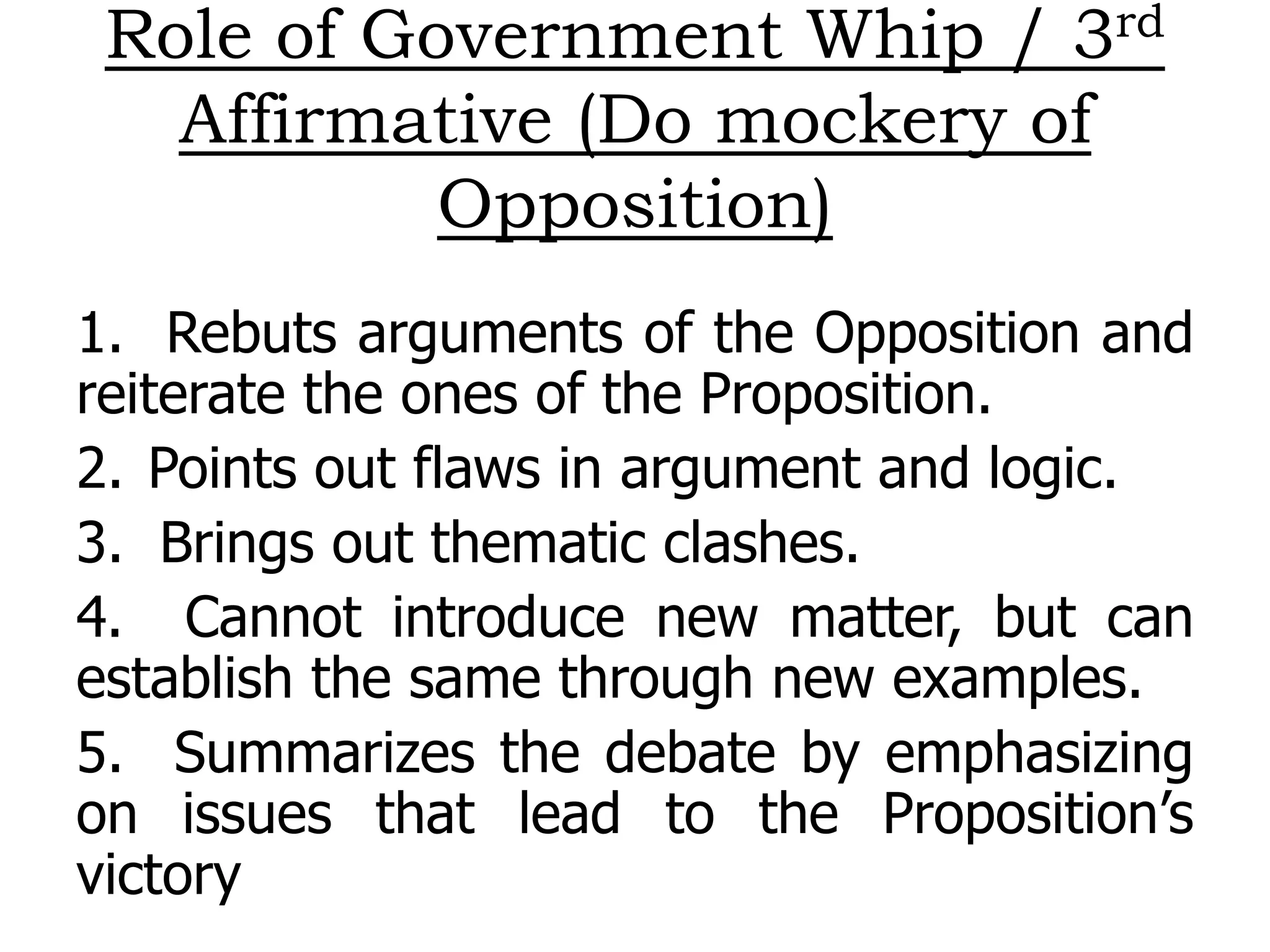 Introduction to parliamentary debate | PPTX