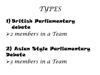 Introduction to parliamentary debate | PPTX
