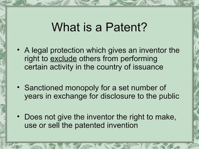 Introduction to patents | PPT